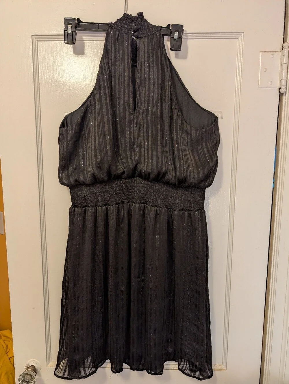 BCBG | Dresses | Bcbg Black Halter Bubble Waist Midi Dress | Poshmark